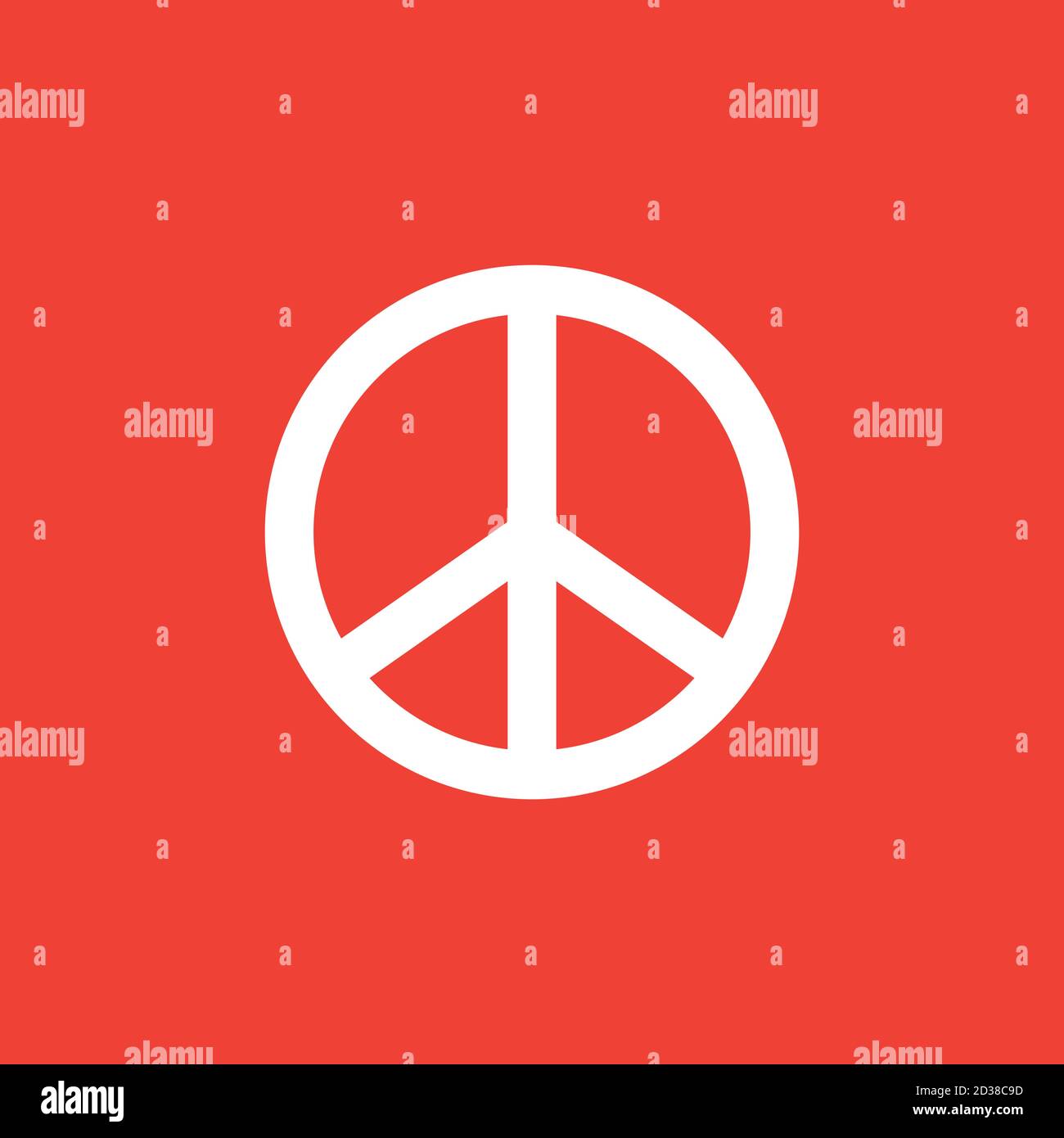 Peace Sign Icon On Red Background. Red Flat Style Vector Illustration ...