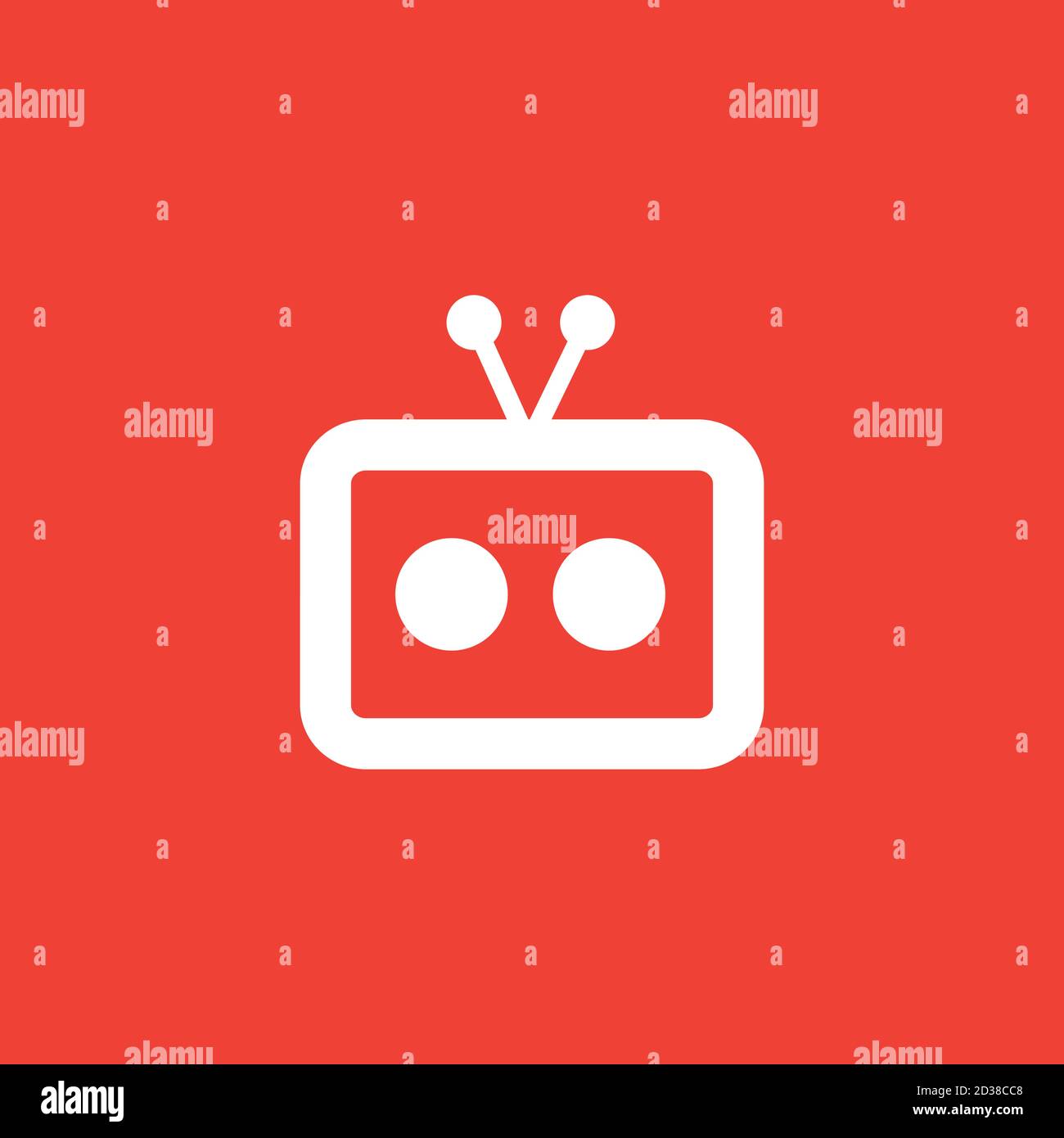 Radio Icon On Red Background. Red Flat Style Vector Illustration Stock ...