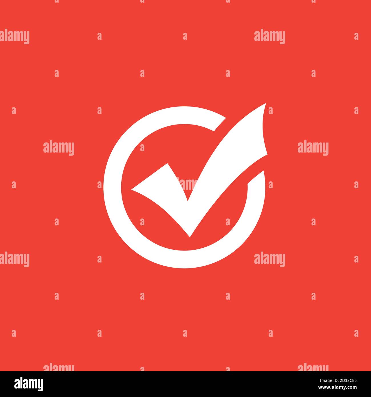 Right Icon On Red Background. Red Flat Style Vector Illustration Stock ...
