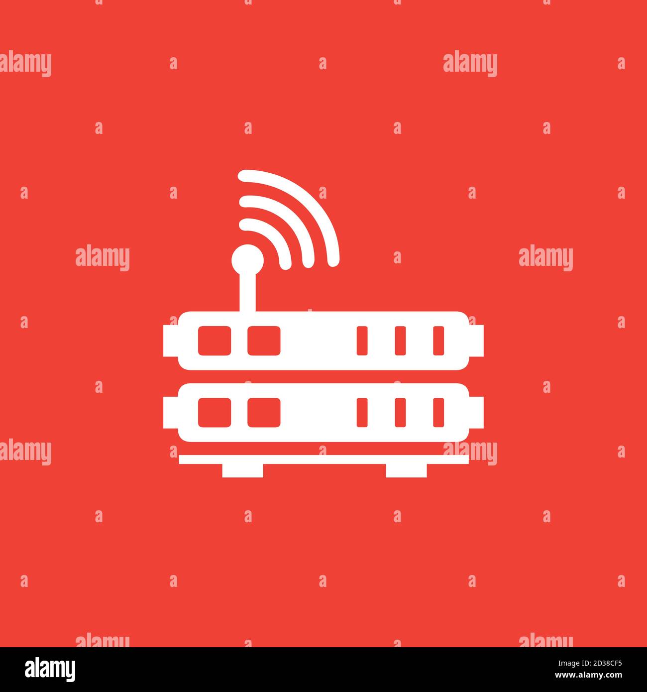 Router Icon On Red Background. Red Flat Style Vector Illustration Stock ...