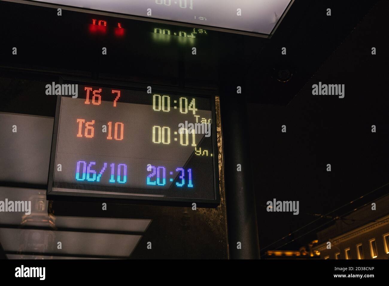 city bus stop electronic schedule technology traffic european ...