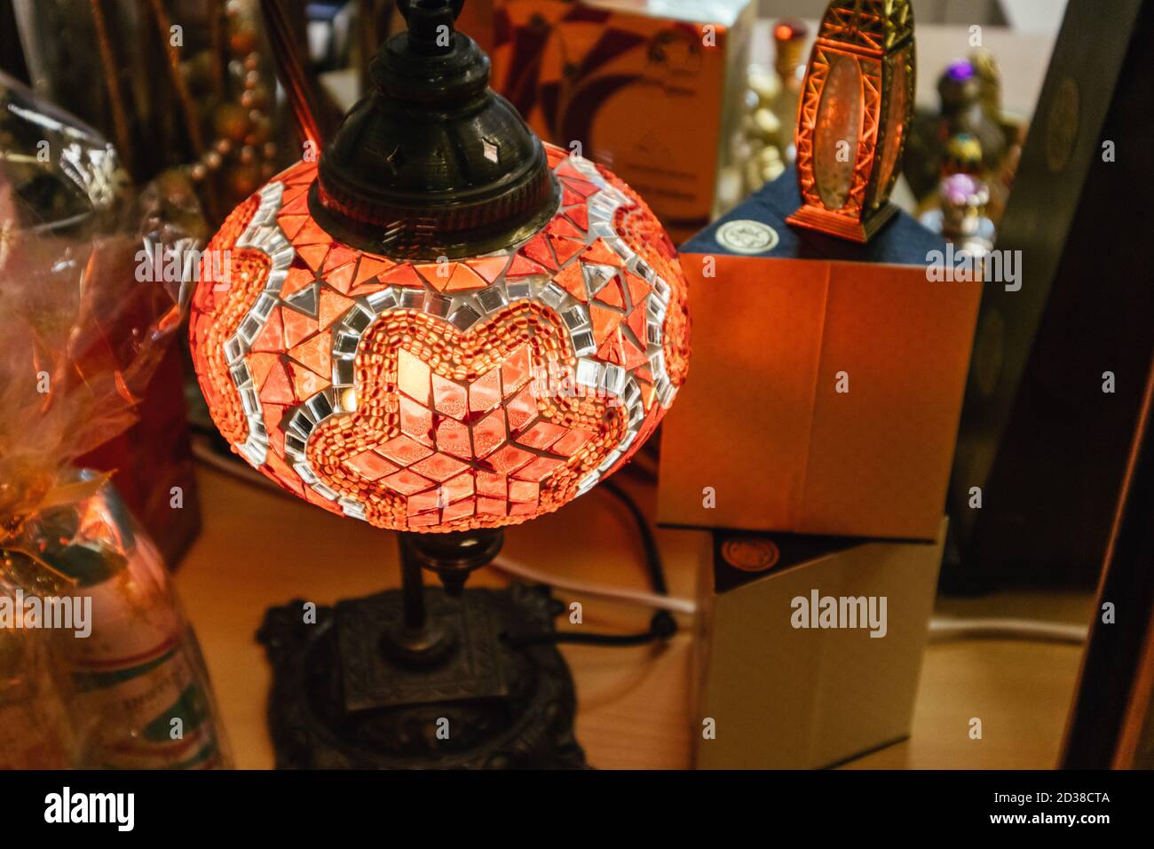 Arabic lamp red oriental vintage traditional golden islamic lantern ...