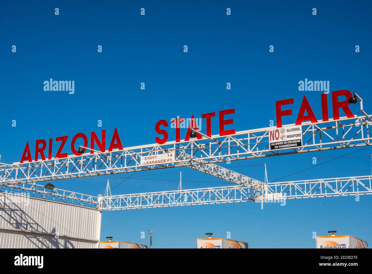 Phoenix, AZ, USA - October 24, 2019: A welcoming signboard at the entry ...