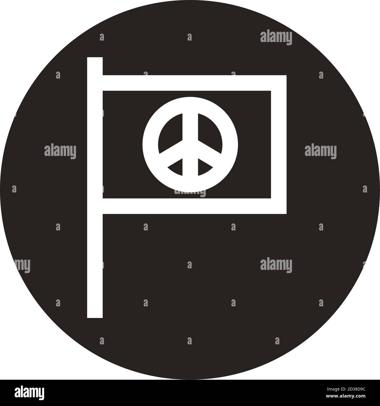 peace symbol in flag block style icon vector illustration design Stock ...