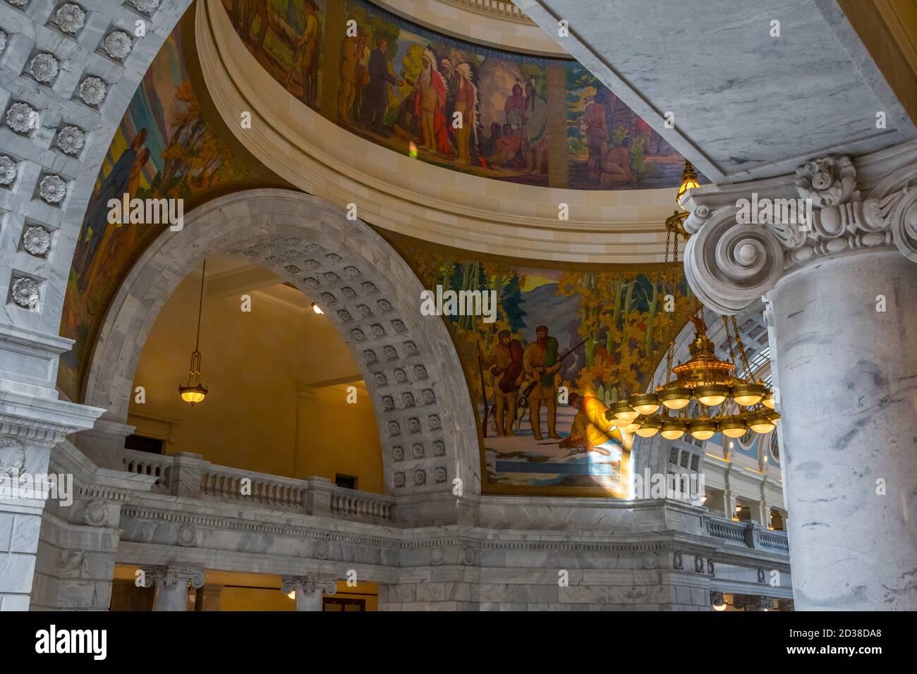 Salt Lake City, UT, USA - August 5, 2019: The large hallways of the ...