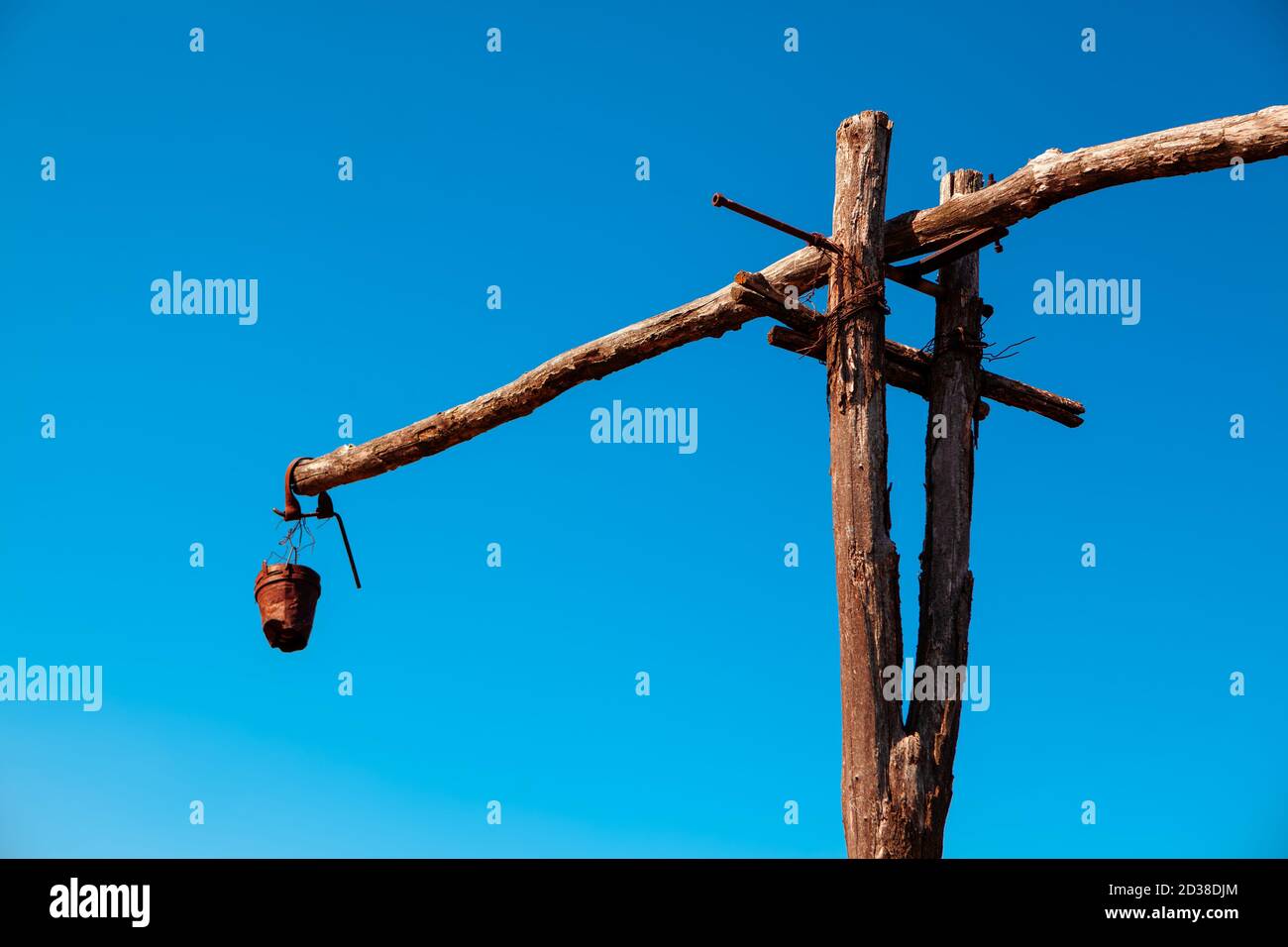 Shadoof ancient device for lifting water from underground Stock Photo ...