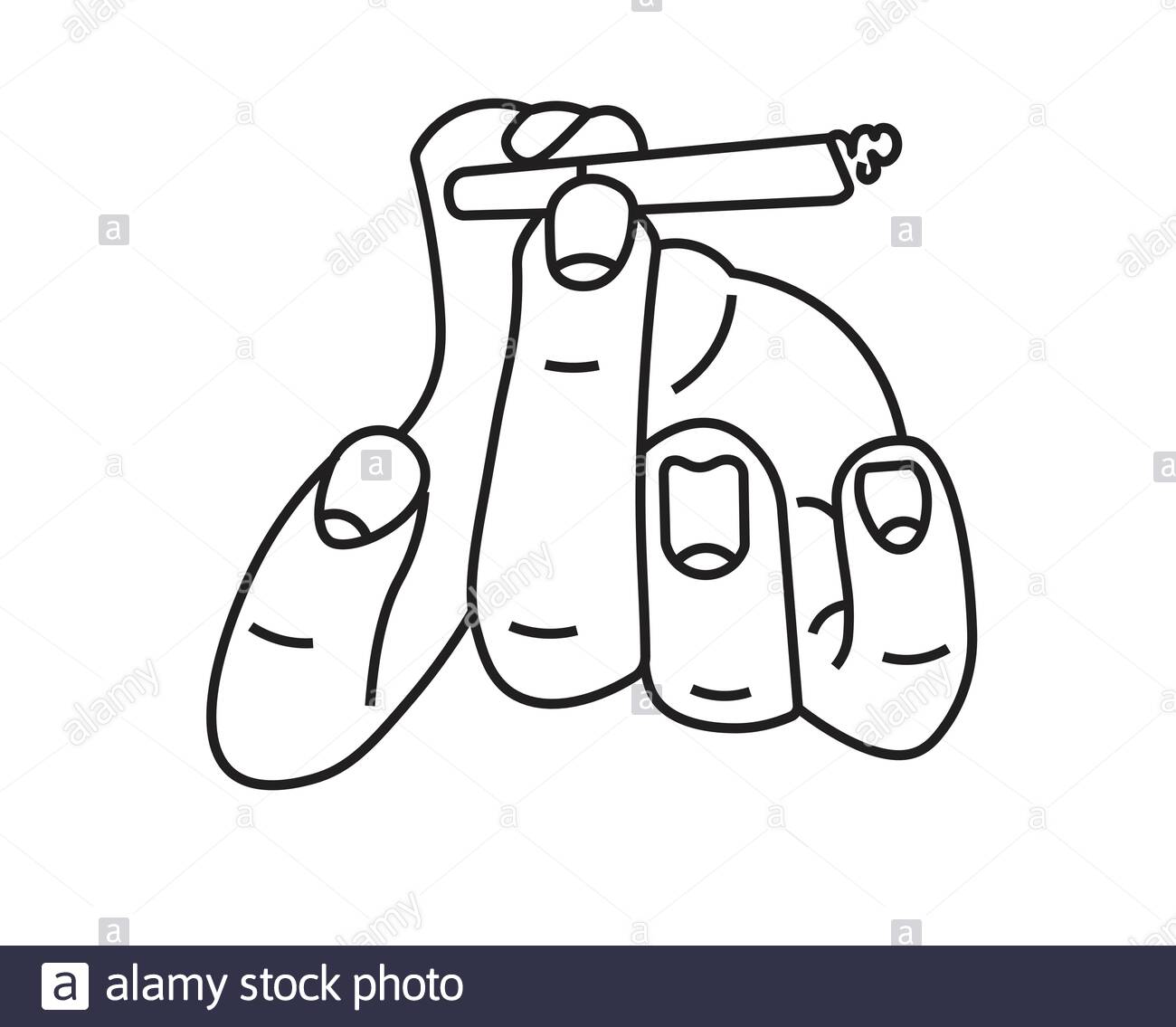 Hand Cigarette Drawing High Resolution Stock Photography and Images - Alamy