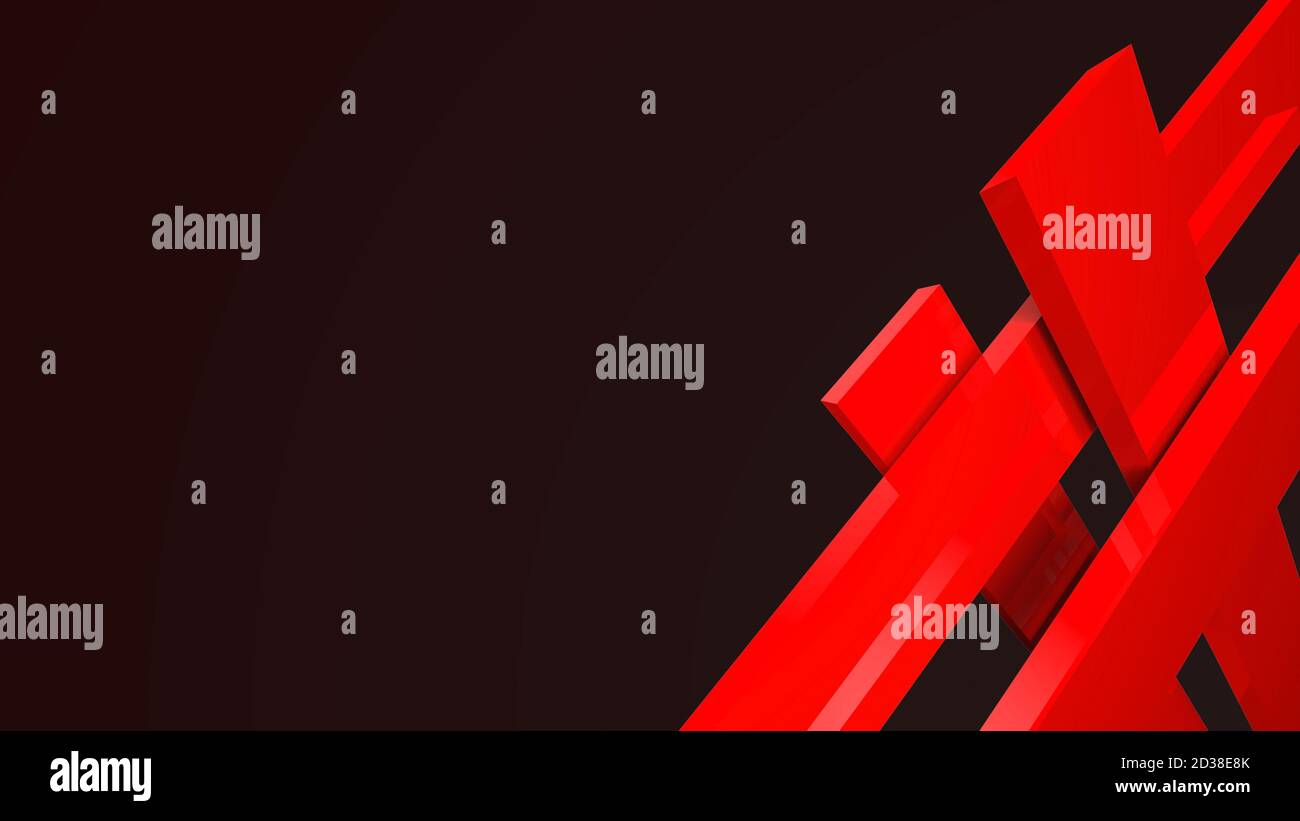 Diagonal red dynamic stripes on black background. Modern abstract 3d ...