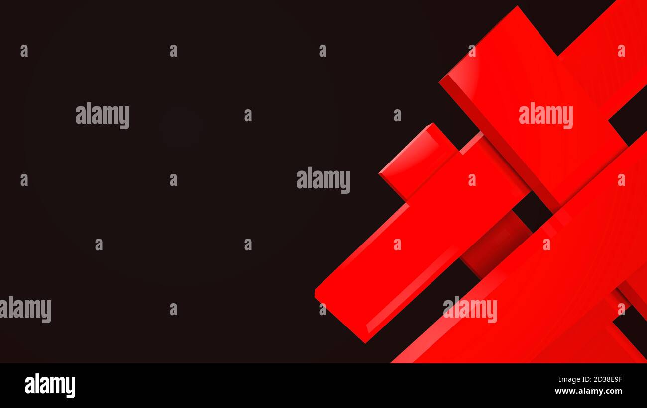 Diagonal red dynamic stripes on black background. Modern abstract 3d ...