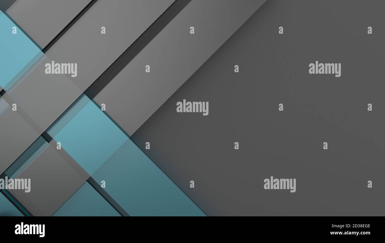 Diagonal azure dynamic stripes on black background. Modern abstract 3d ...