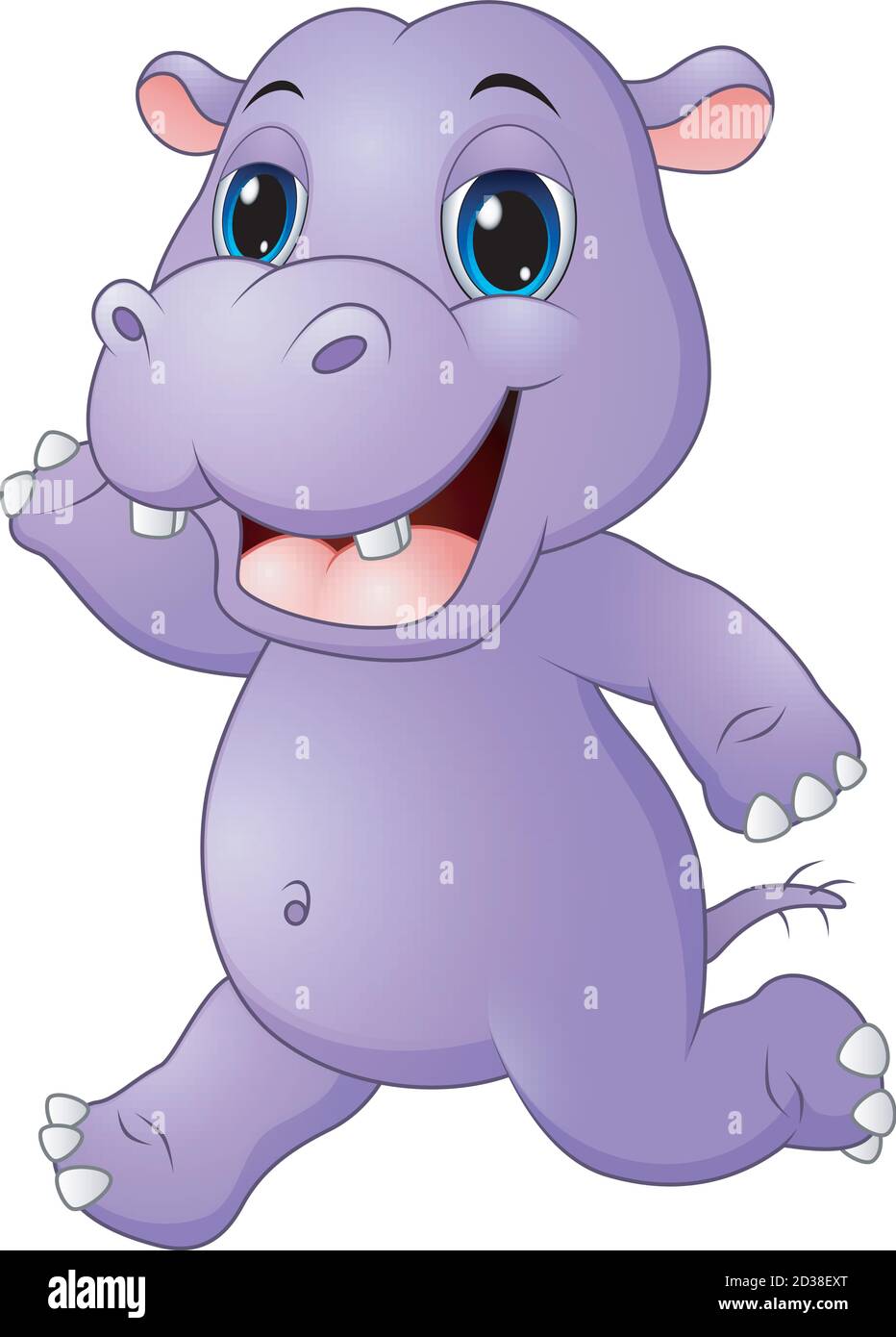 Vector illustration of Cartoon hippo running Stock Vector Image & Art ...