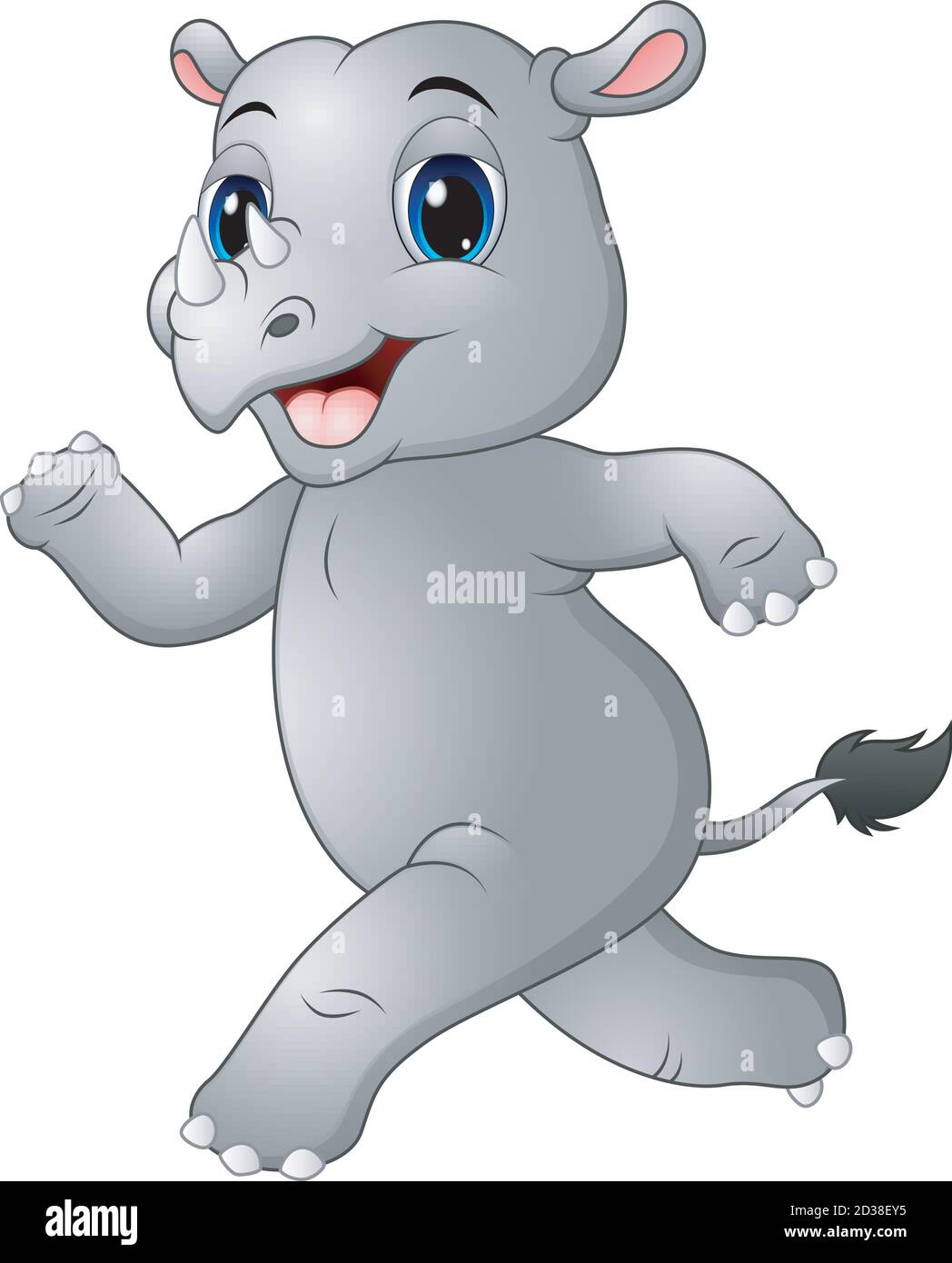 Vector illustration of Cartoon rhino running Stock Vector Image & Art ...