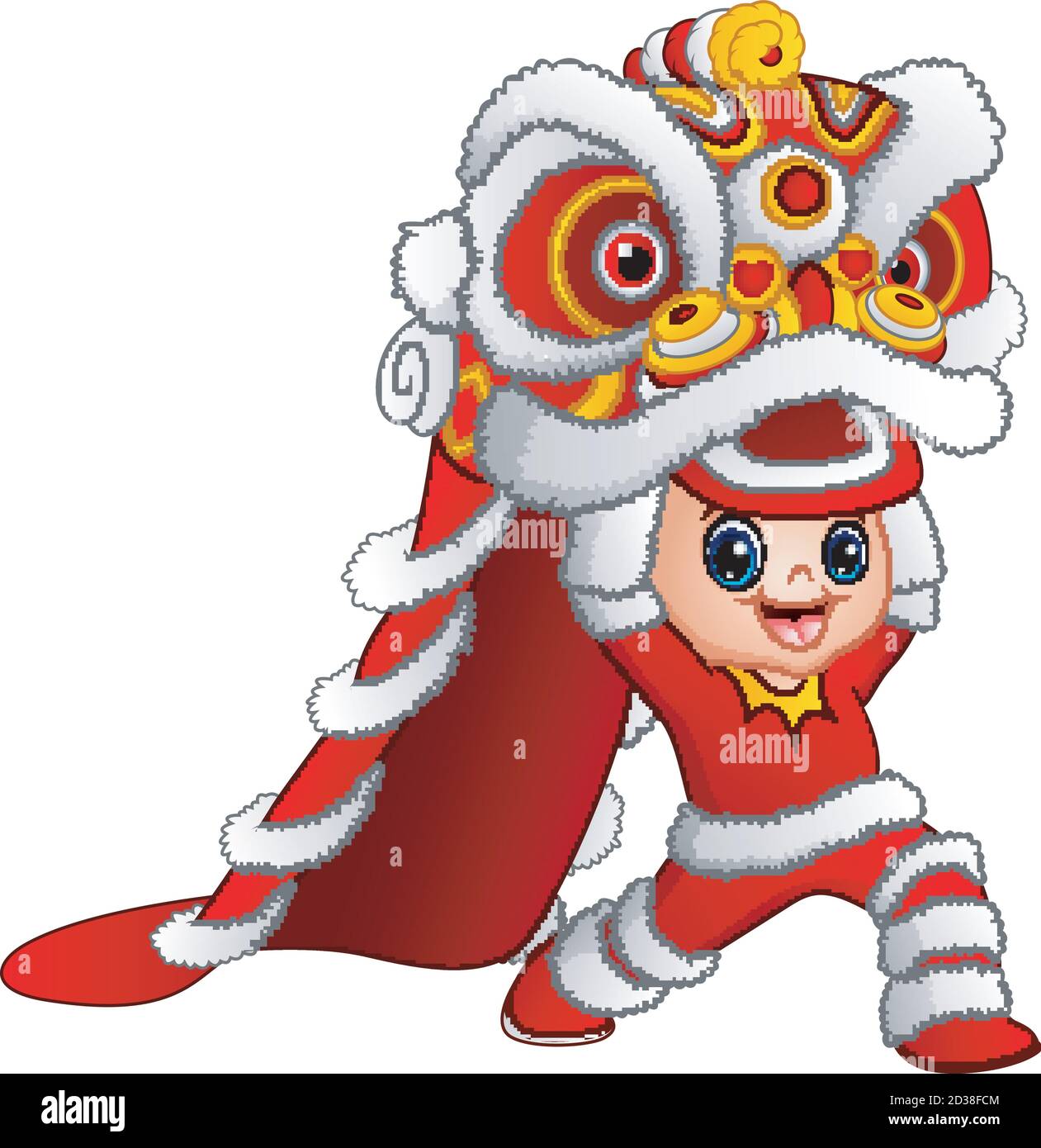 Cartoon Chinese Dragon Parade