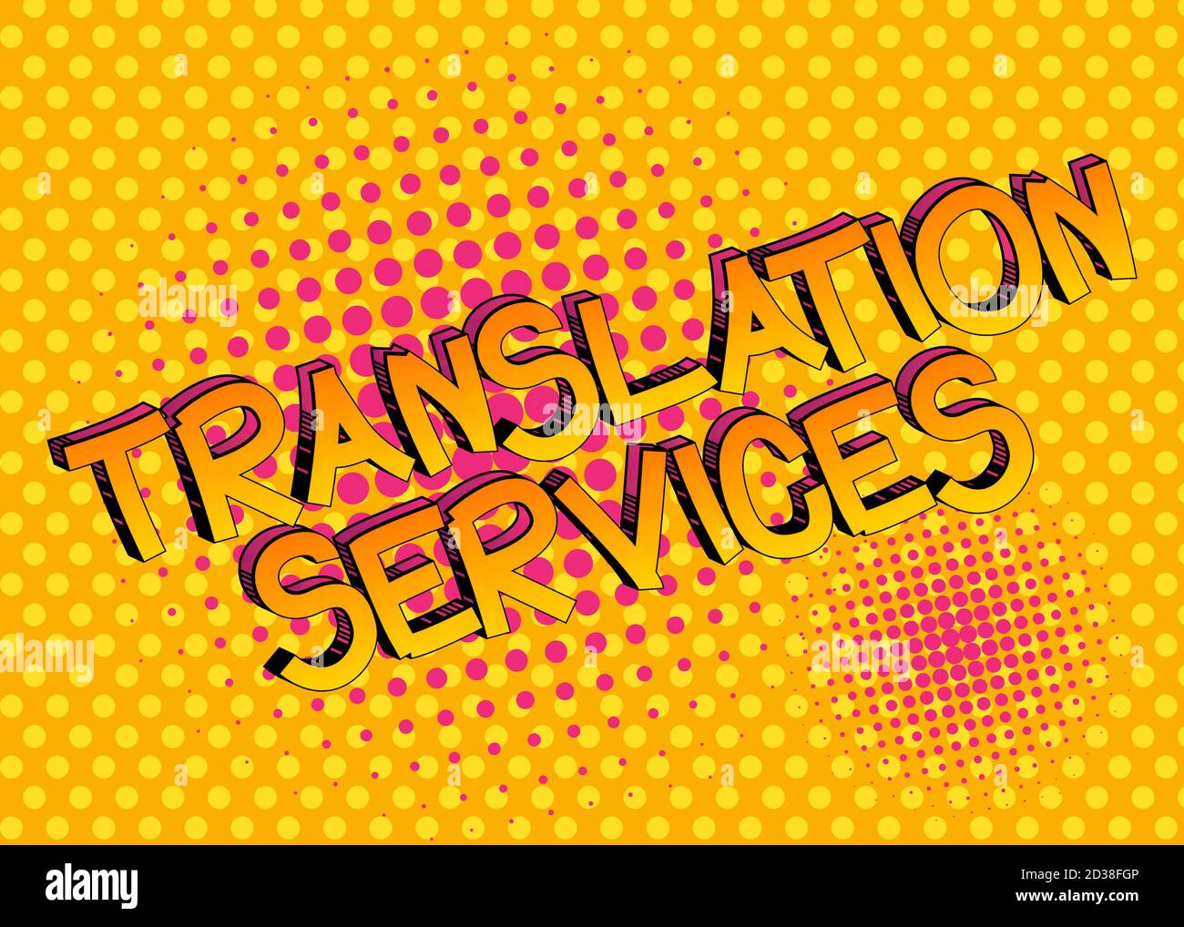 Translation Services Comic book style cartoon words on abstract comics ...