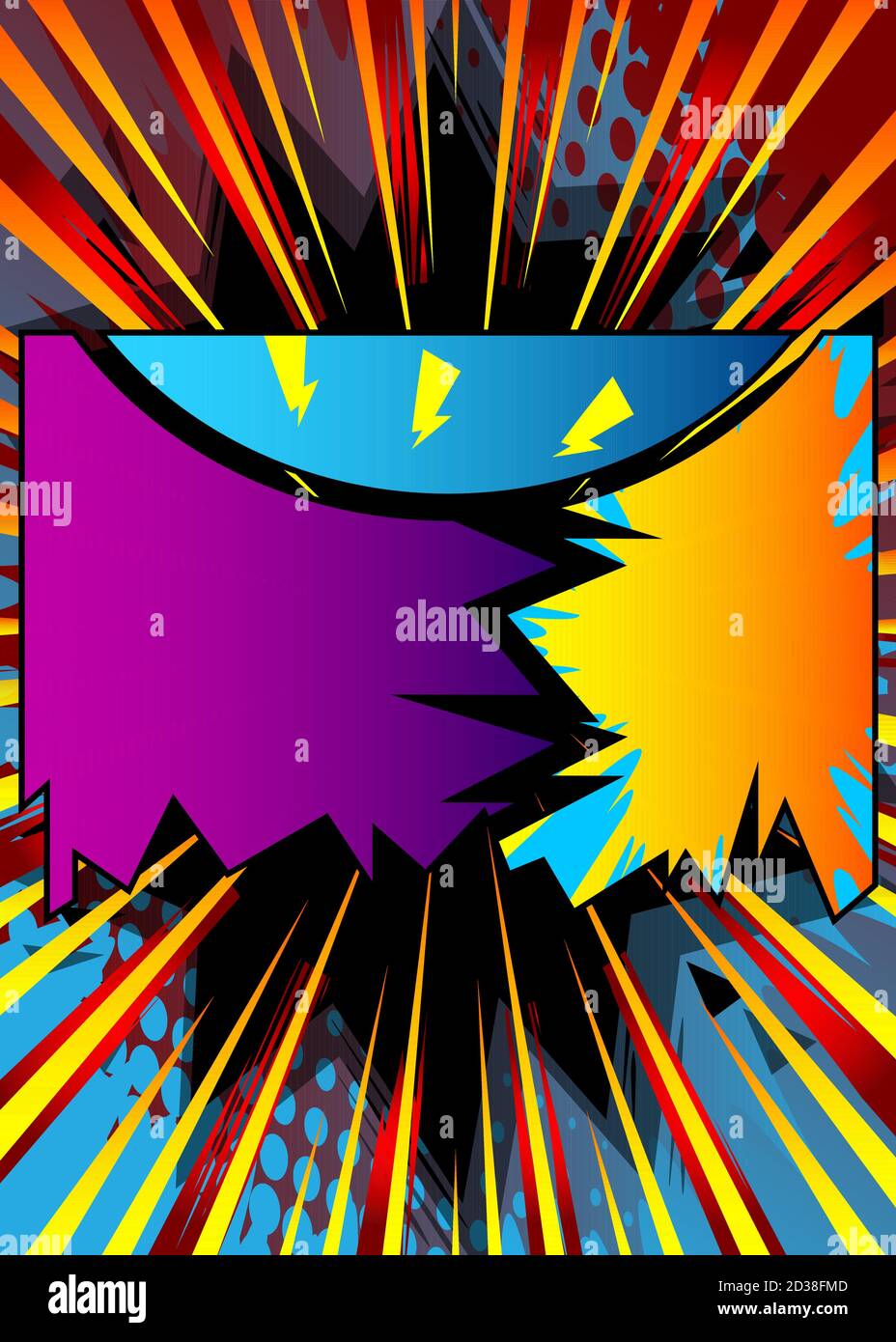 Comic book design background. Cartoon illustration. Vector comics ...