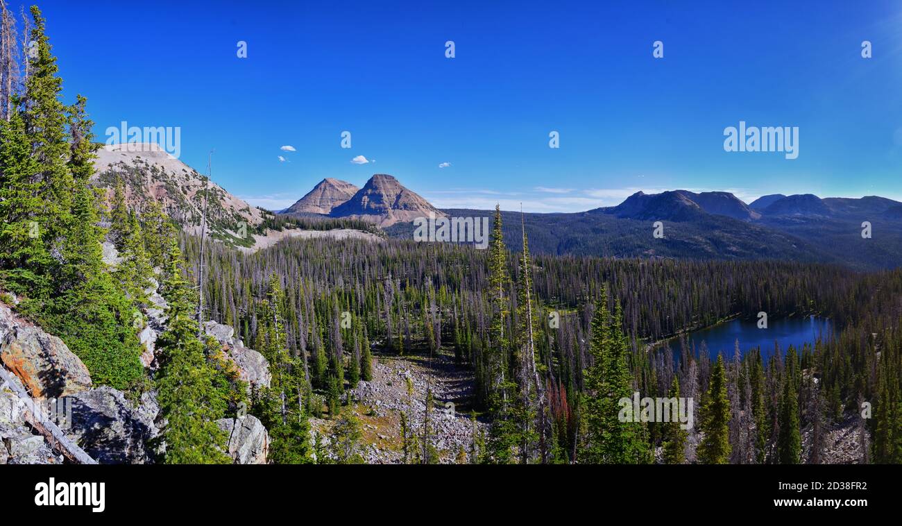 Lake Cuberant hiking trail views of ponds, forest and meadows with Bald ...
