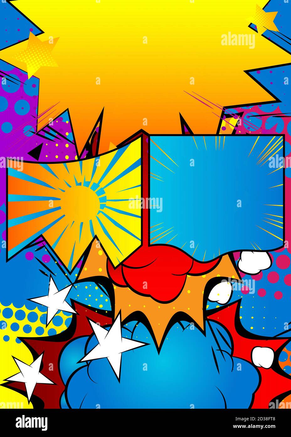 Comic book design background. Cartoon illustration. Vector comics ...
