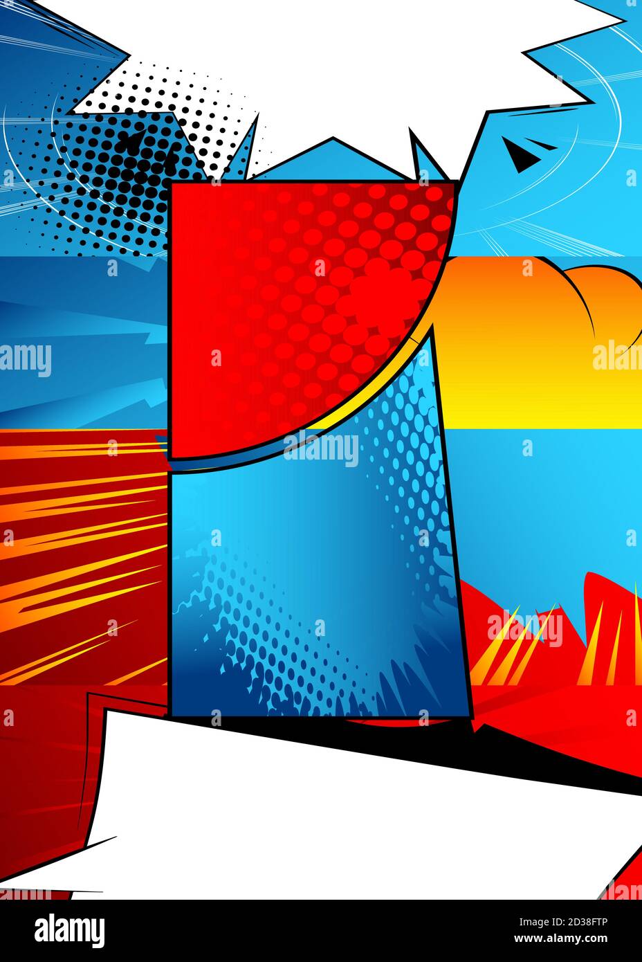 Comic book design background. Cartoon illustration. Vector comics ...