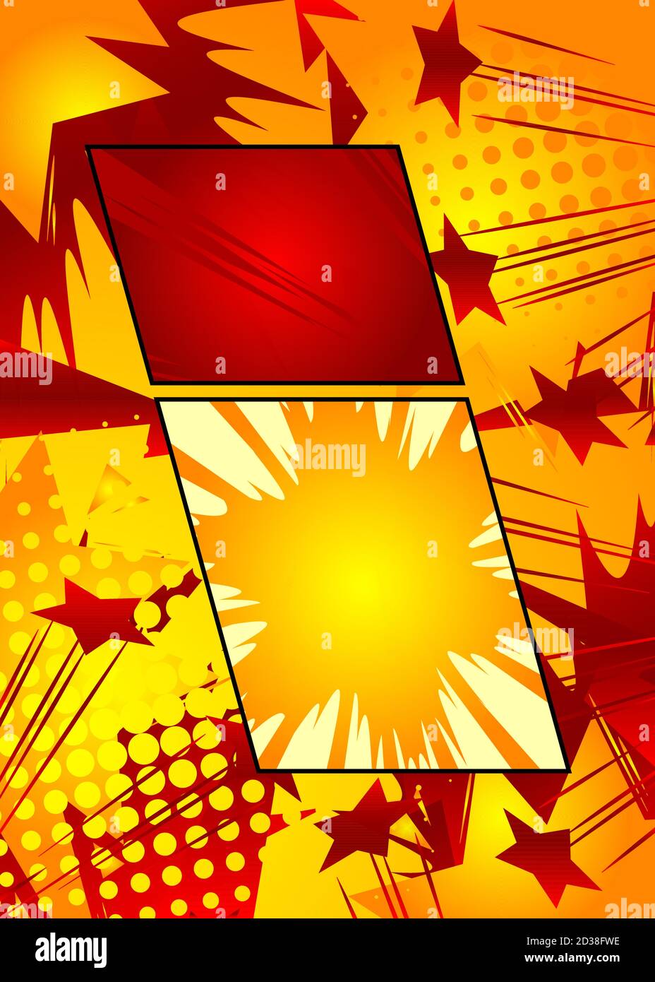 Comic book design background. Cartoon illustration. Vector comics ...