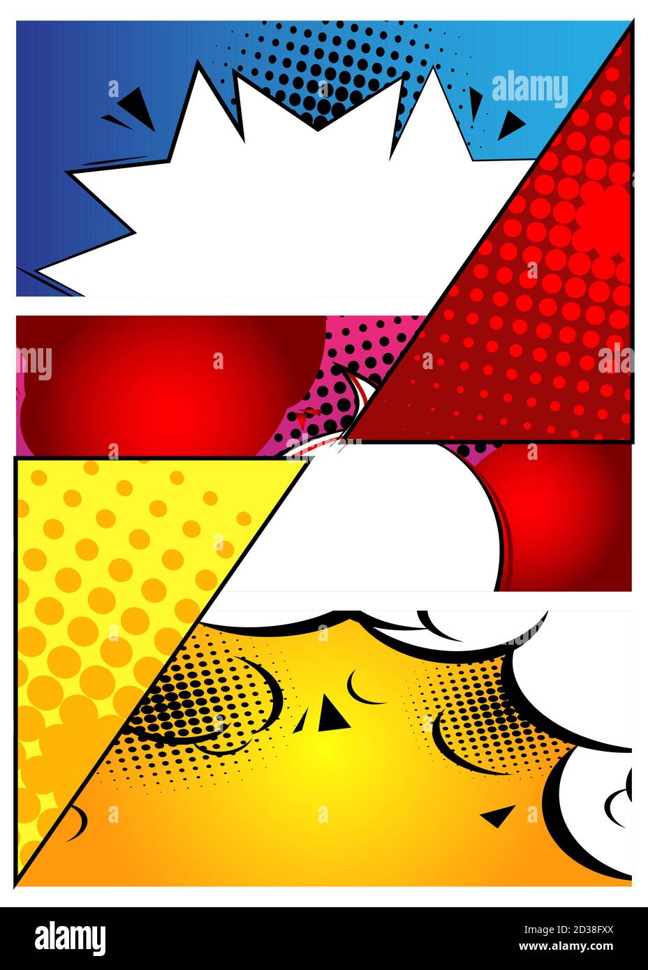 Comic book design background. Cartoon illustration. Vector comics ...