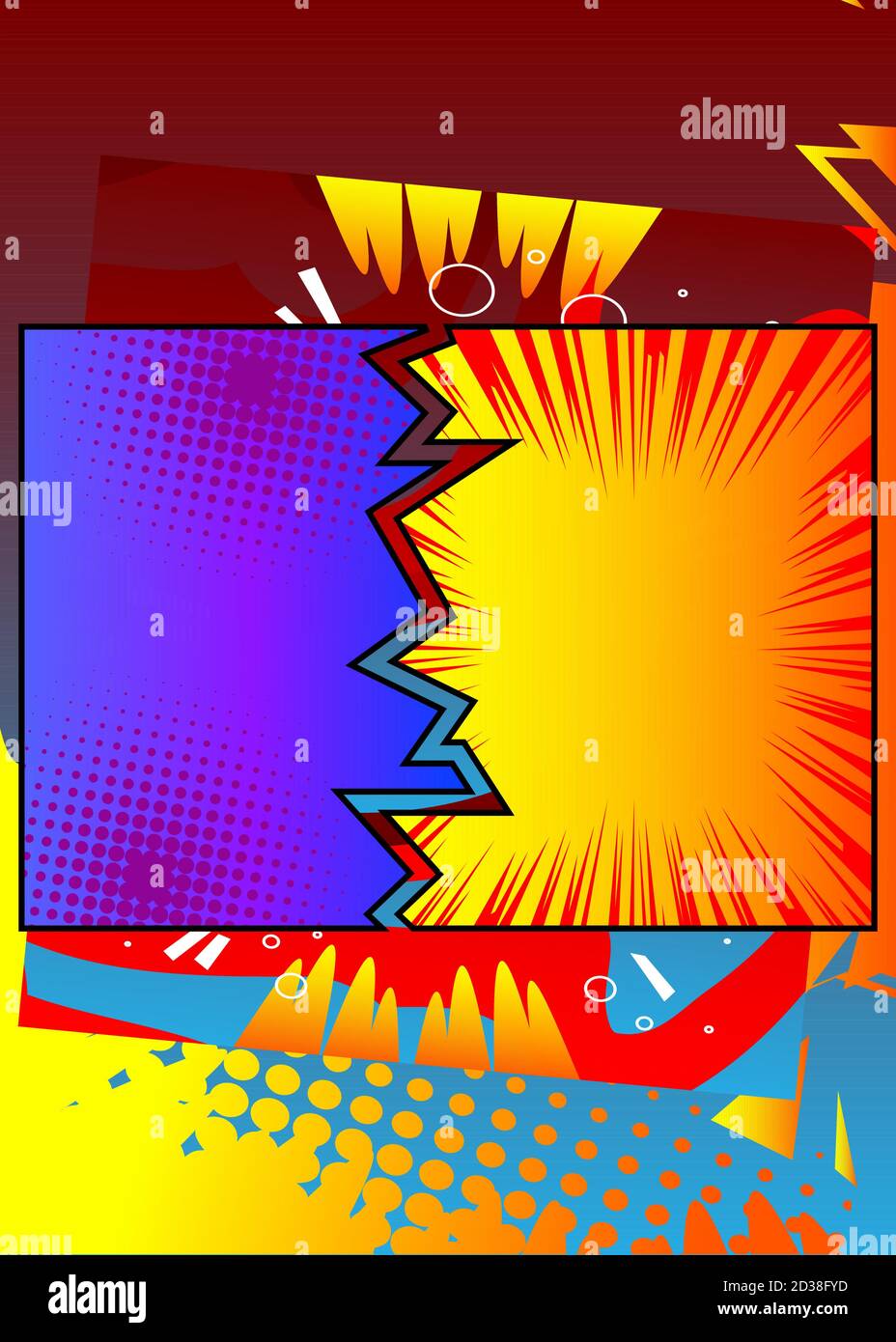 Comic book design background. Cartoon illustration. Vector comics ...