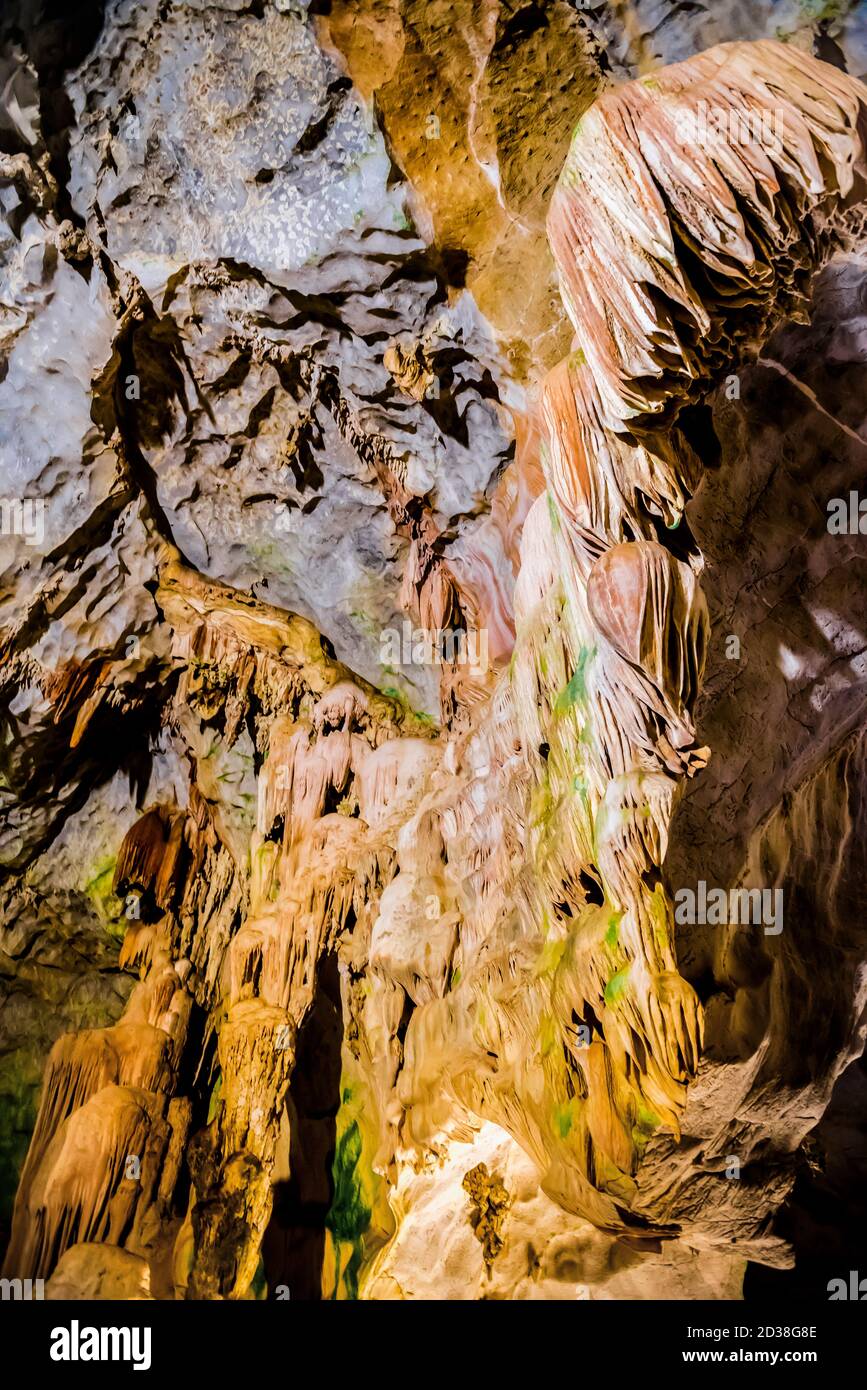 Golden colors of the cave Stock Photo - Alamy