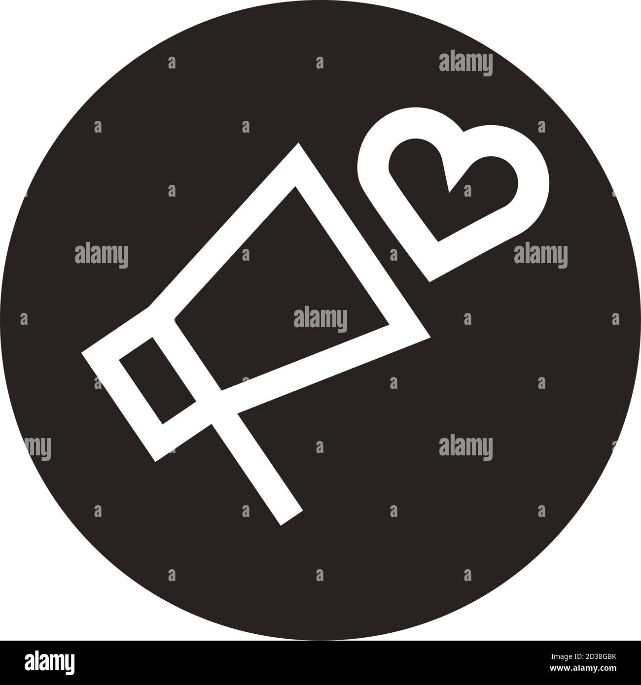 megaphone with heart love block style icon vector illustration design ...