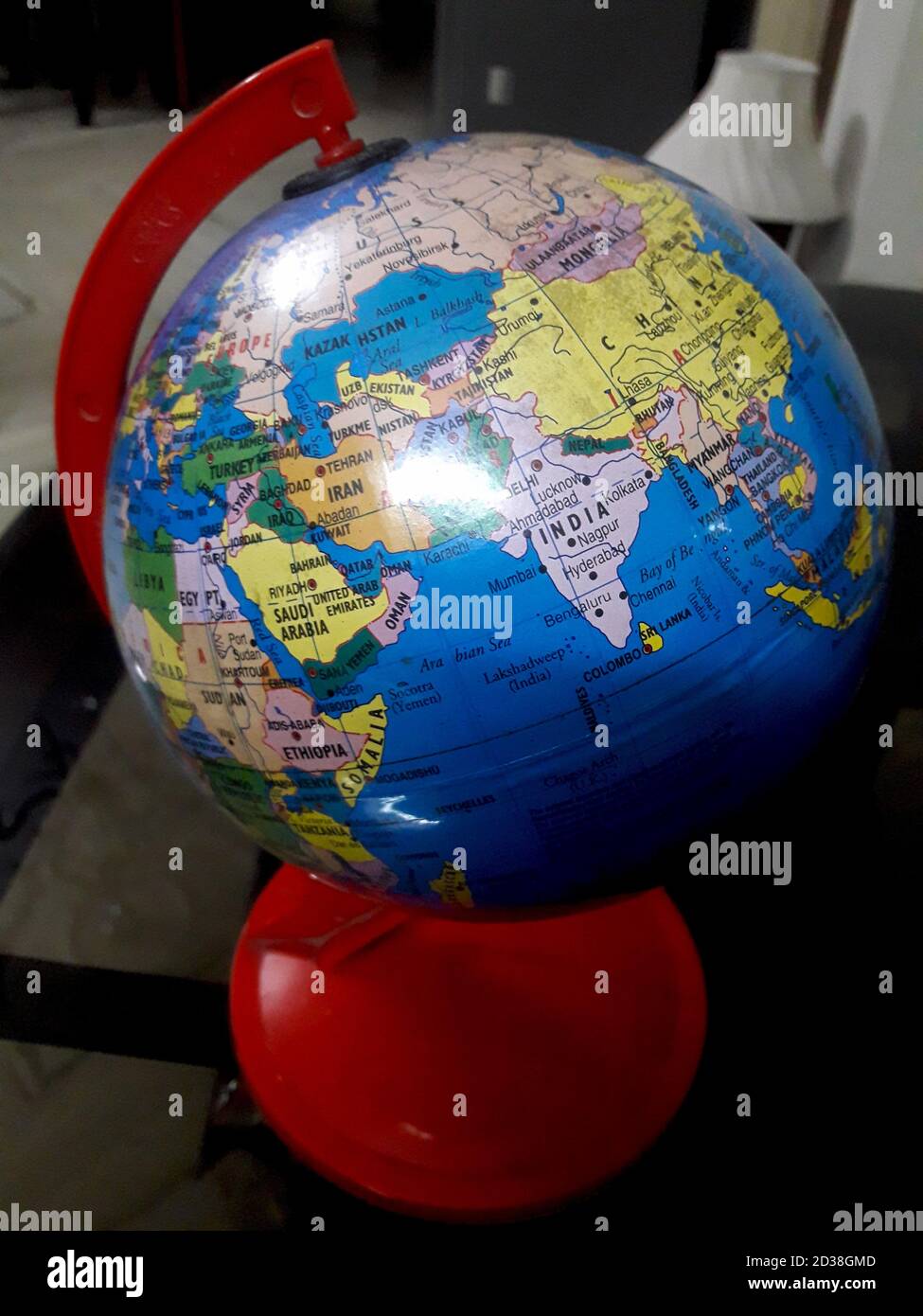 Close up of a small globe, selective focusing Stock Photo - Alamy