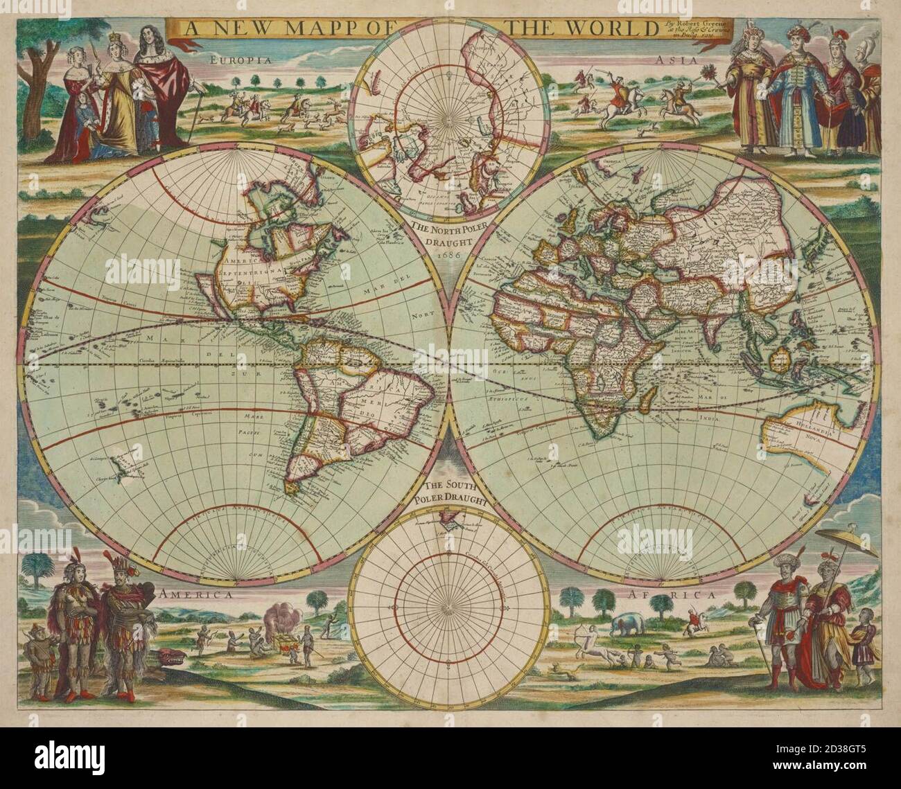 Colorful world map vintage hi-res stock photography and images - Alamy