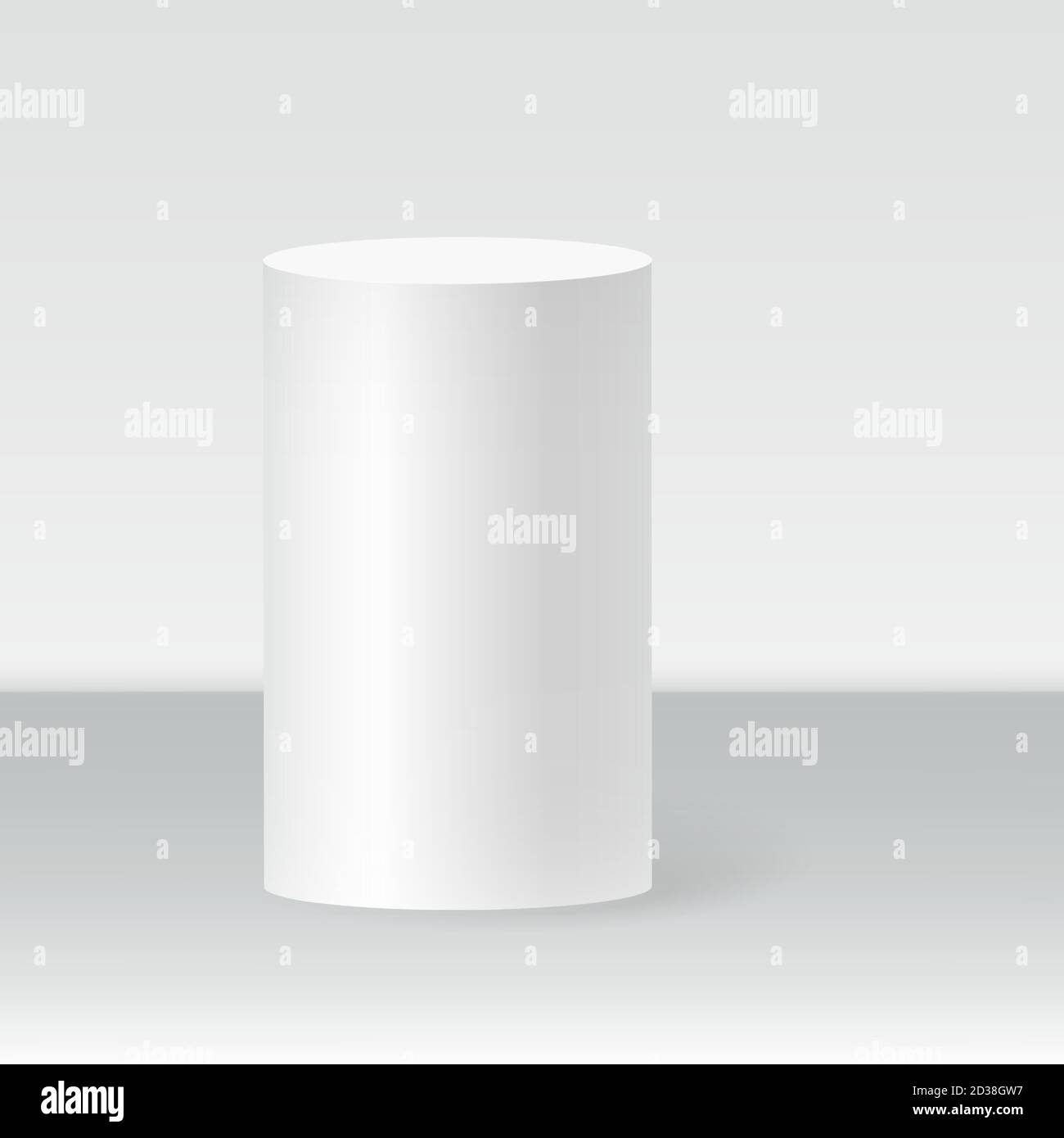 Single cylinder podium scene, winner pedestal. White cylinder template ...