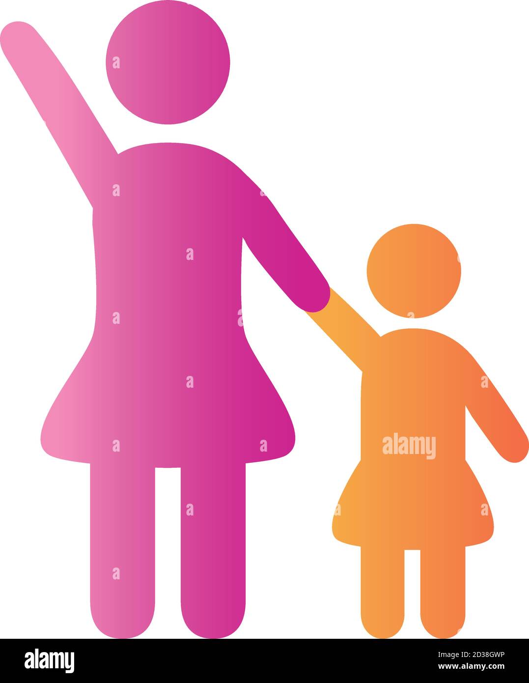 mom and daughter figures degradient style icon vector illustration ...