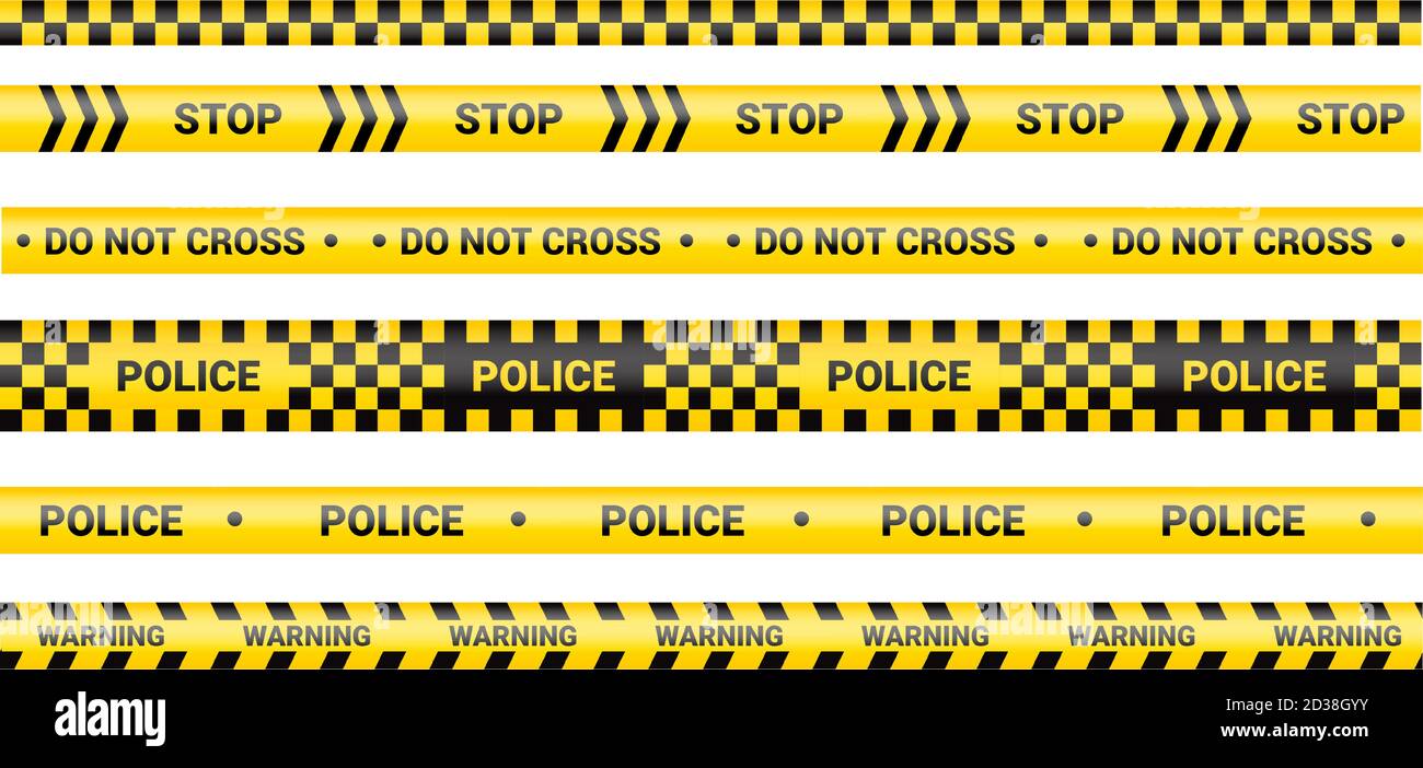 Police tape, crime danger line. Caution police lines isolated. Warning ...
