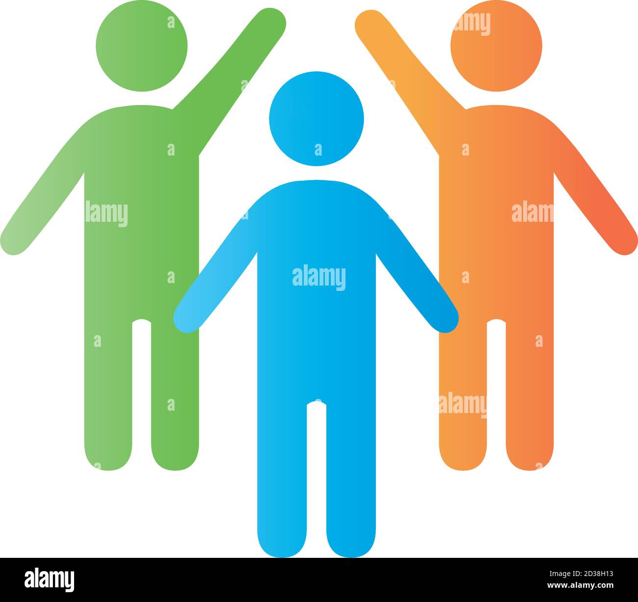 group of male community figures degradient style icon vector ...