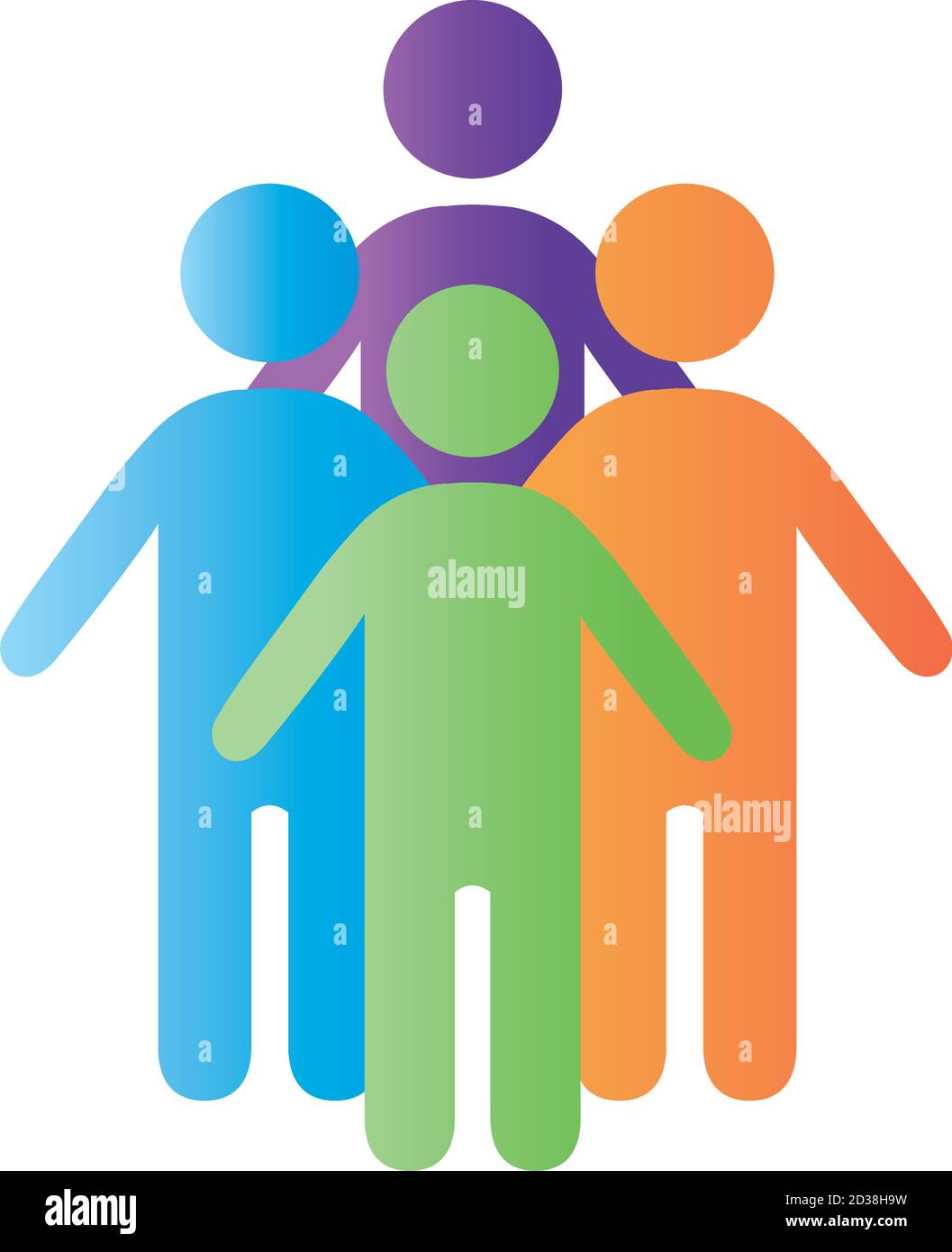 group of male community figures degradient style icon vector ...