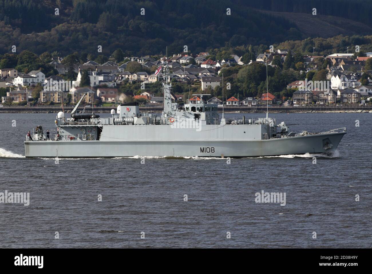 HMS Grimsby (M108), a Sandown-class minehunter operated by the Royal ...
