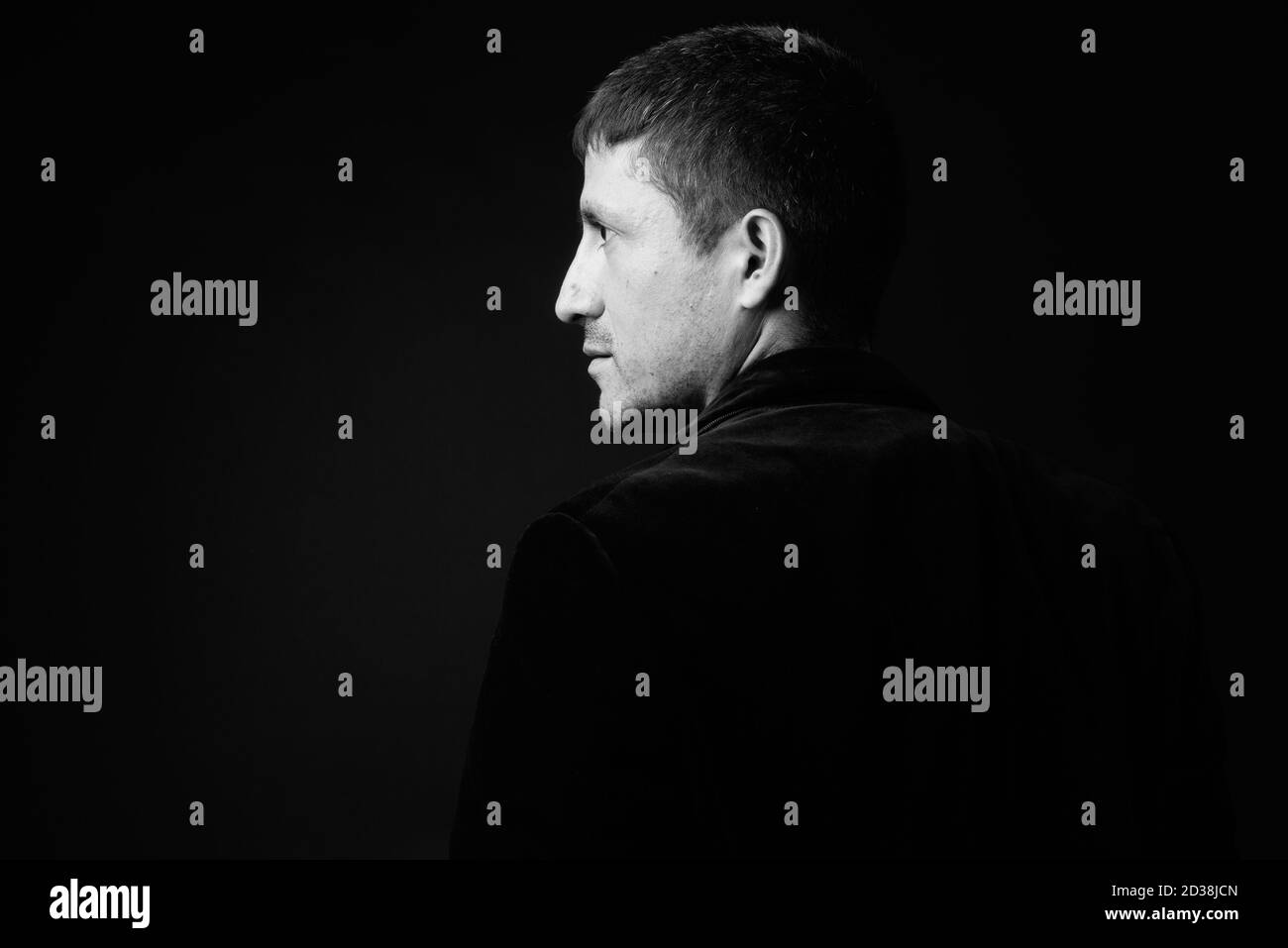 Closeup rear view portrait Black and White Stock Photos & Images - Alamy