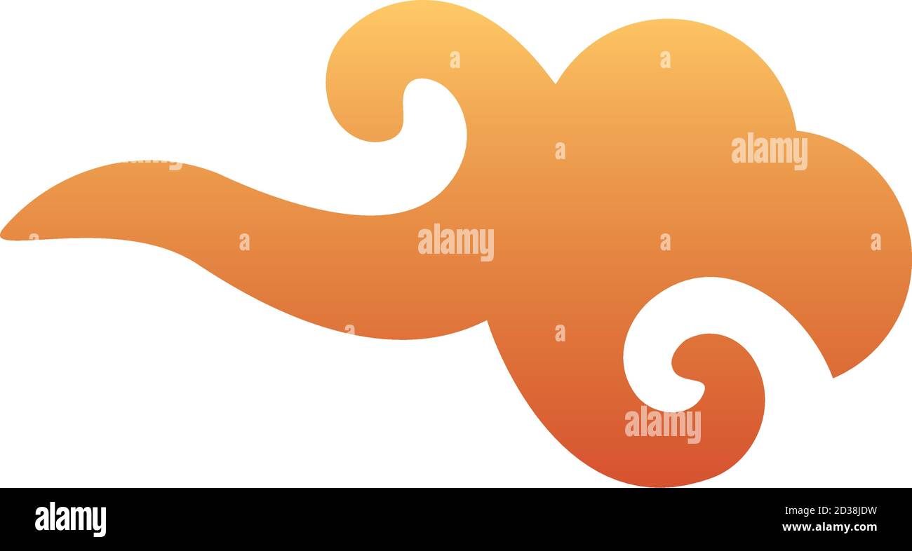 golden chinese cloud sky isolated icon vector illustration design Stock ...