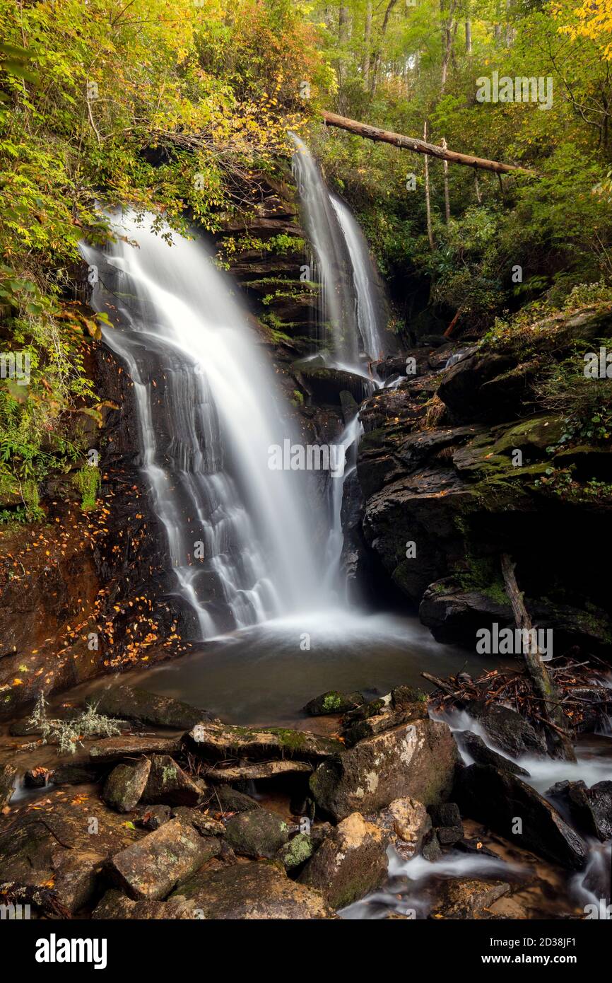 Reece Place Falls - Headwaters State Forest, near Brevard, North Carolina, USA Stock Photo - Alamy