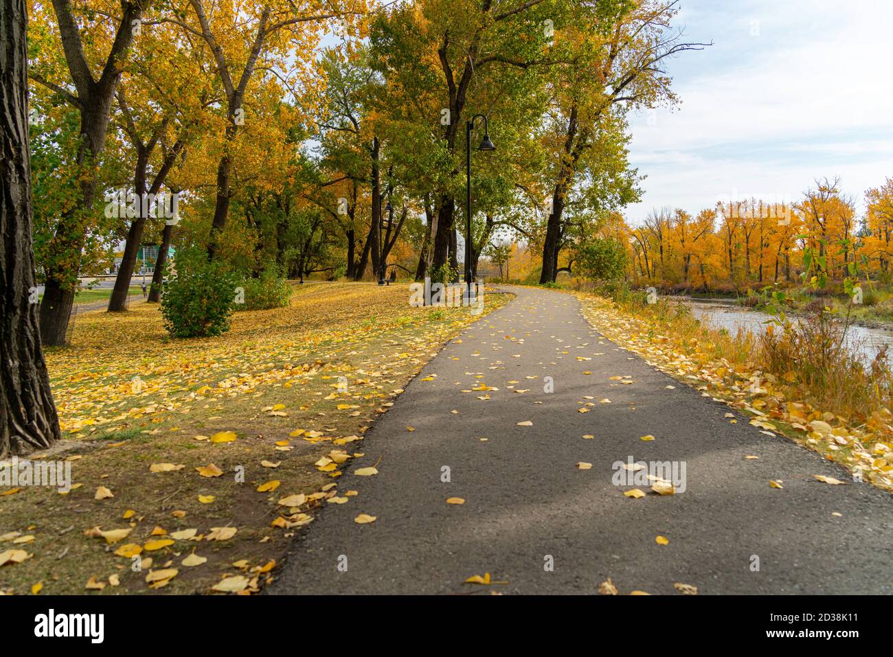Public park with change of seaon fall autmn colors Stock Photo - Alamy