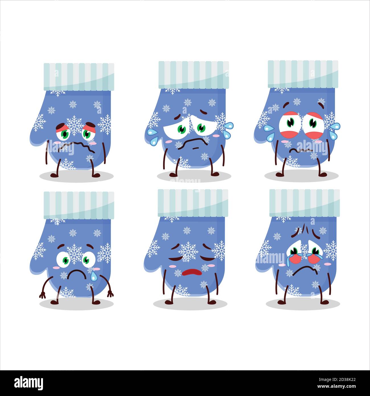 Blue gloves cartoon character with sad expression Stock Vector Image ...
