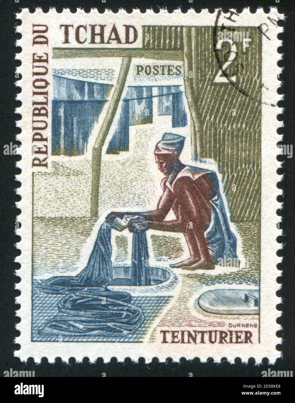 CHAD CIRCA 1970: stamp printed by Chad, shows Cloth dyer, circa 1970 ...