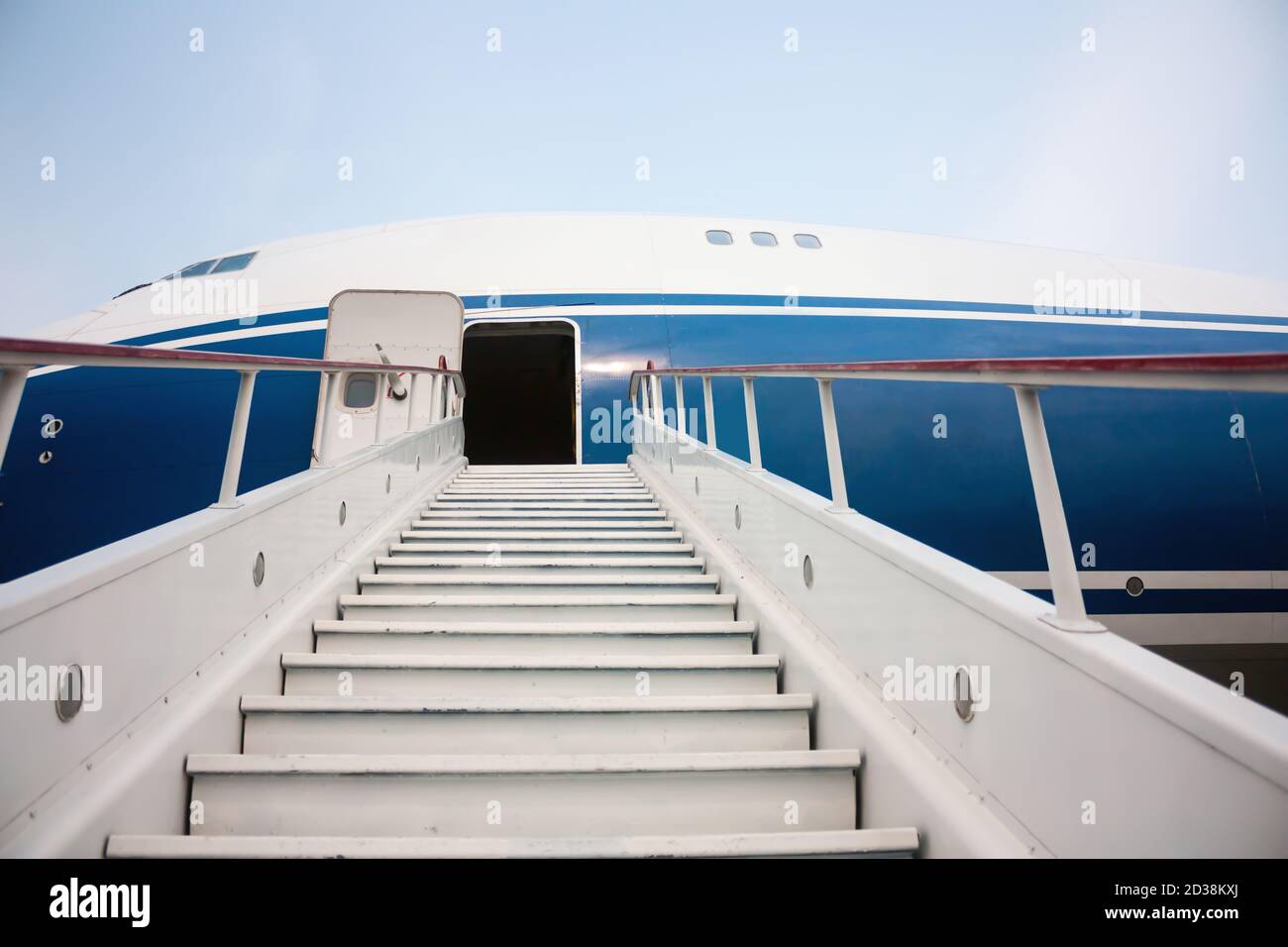 Boarding stairs at the airplane Stock Photo - Alamy