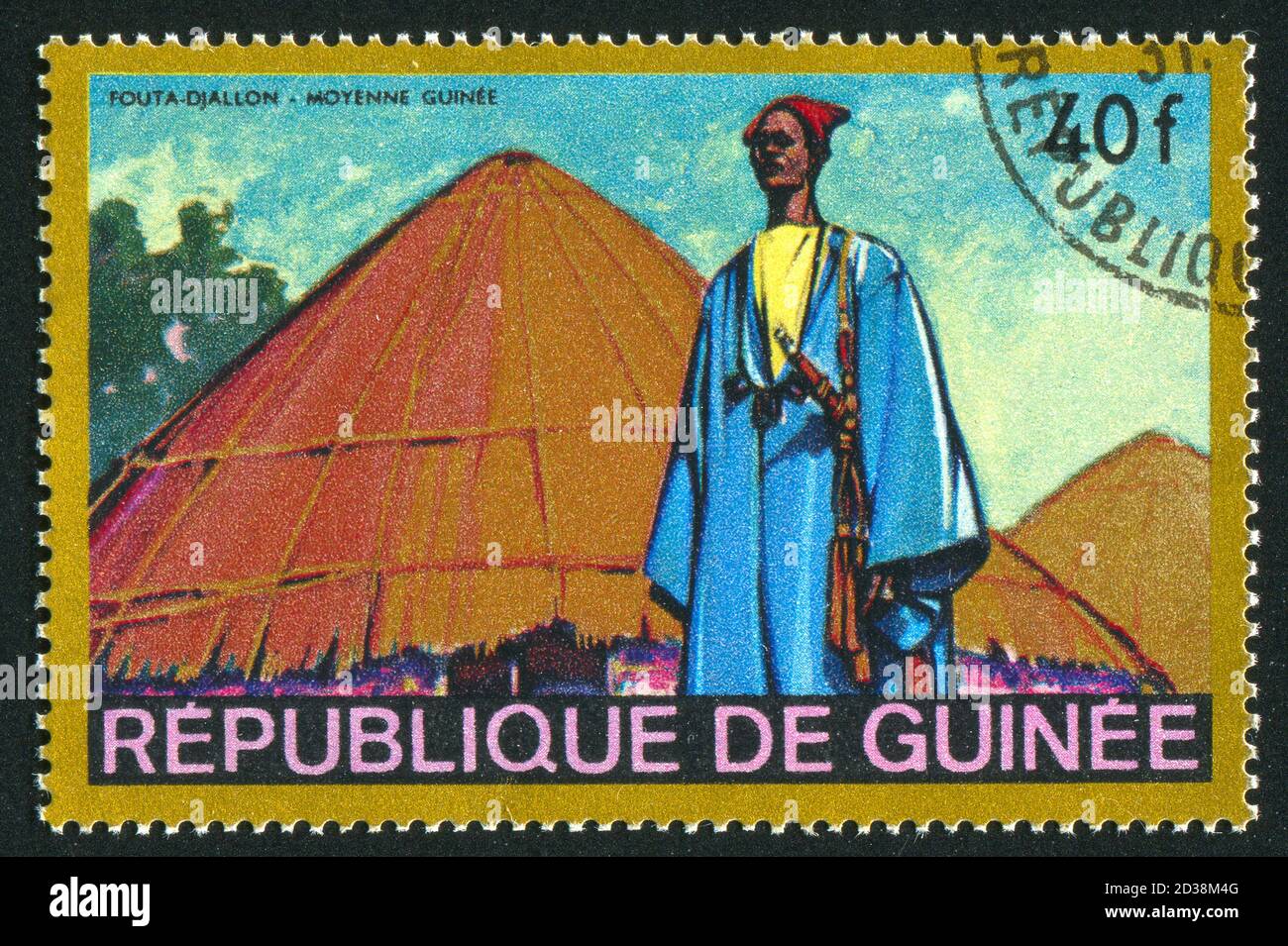 GUINEA CIRCA 1968: stamp printed by Guinea, shows Fouta Djallon, West ...