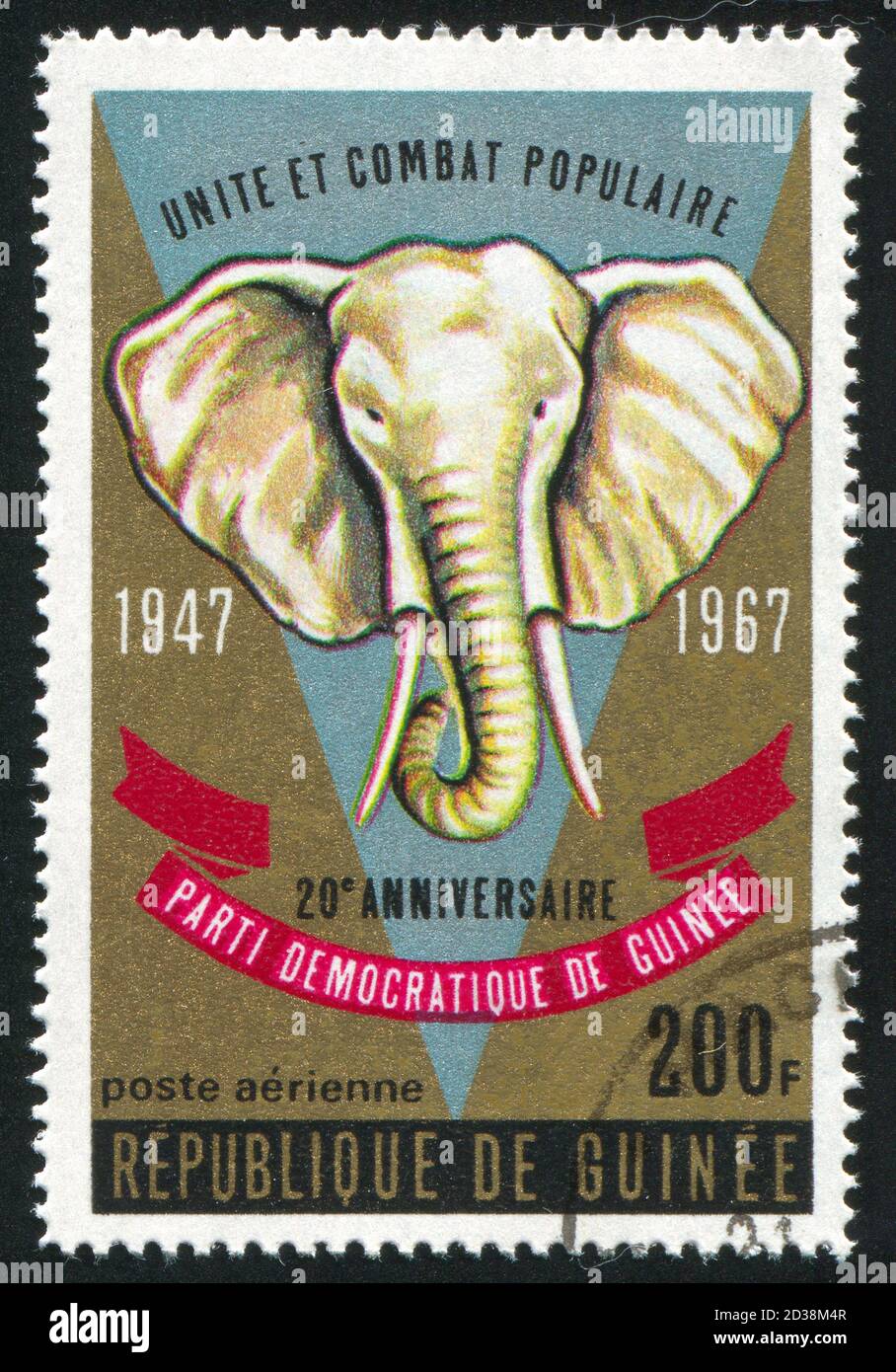 GUINEA - CIRCA 1972: stamp printed by Guinea, shows elephant, circa ...