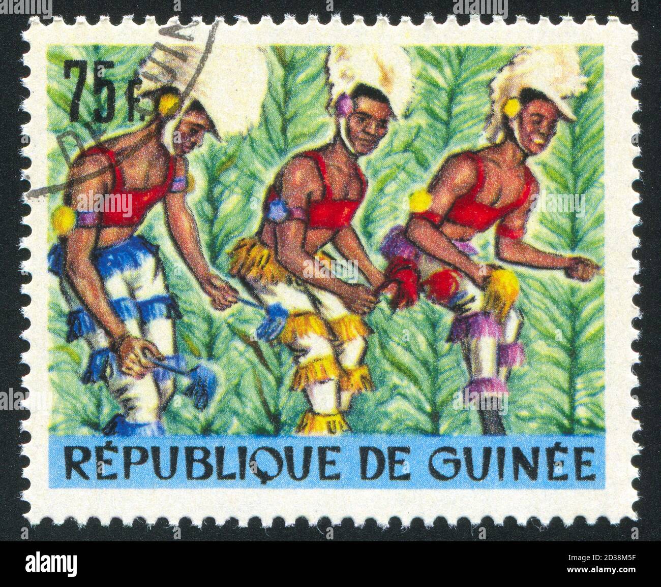 GUINEA CIRCA 1966: stamp printed by Guinea, shows Folk dance, circa ...