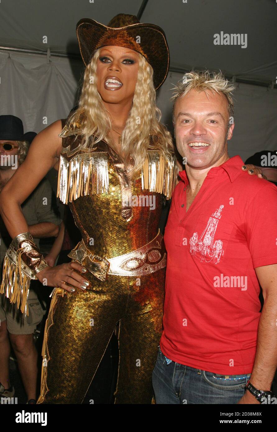 RuPaul and Graham Norton attend Wigstock 2004 at Tompkins Square Park ...
