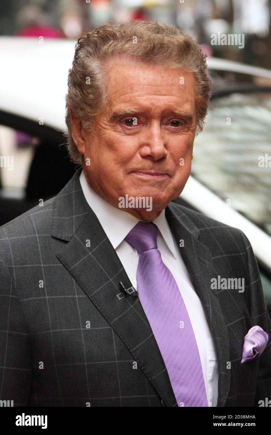 Regis Philbin outside the "Live with Regis and Kelly" studio in New ...