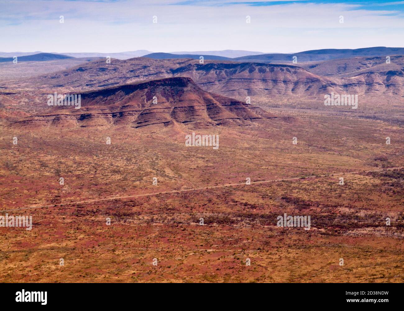 View from summit plateau of Mt Bruce (1235m), (Punurrunha), in the ...