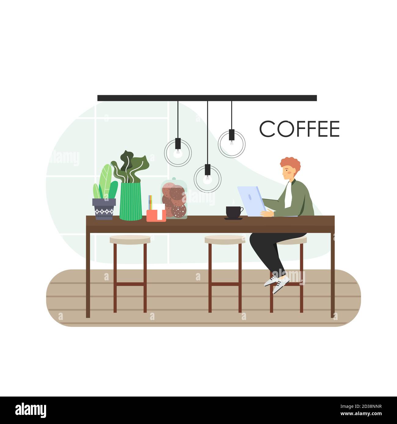 Student in cafeteria Stock Vector Images - Alamy