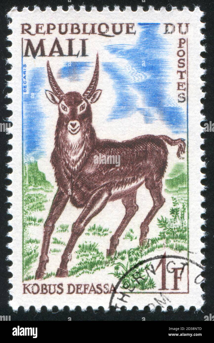 MALI - CIRCA 1965: stamp printed by Mali, shows Defassa Waterbuck ...
